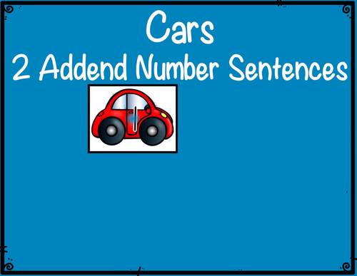 Cars Build 2 Addend 0-20 Addition & Subtraction Number Sentence | TpT