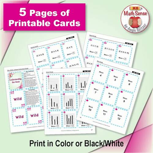 Understanding the Mean: Math Sense Card Games & Activities 6S14 ...