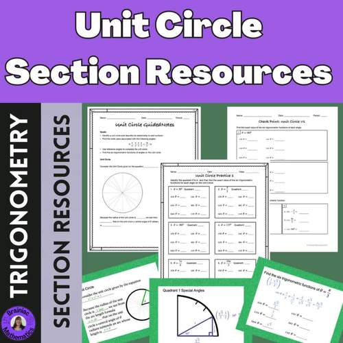 Unit Circle Section Resources by Brainiac Mathematics | TPT