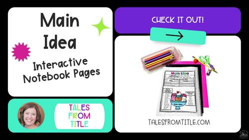 Main Idea & Supporting Details Interactive Notebook Pages by Tales from ...