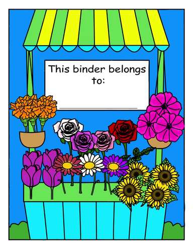 Binder, Folder, and Notebook Covers (6 different themes) in color