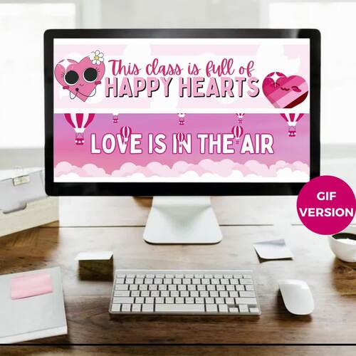 Valentine's Day Google Classroom Header Animated Winter Banner Online ...