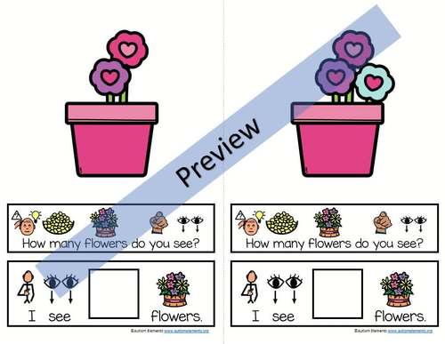 Counting Flowers Book- February- Valentine's Day- Autism & SPED Resources