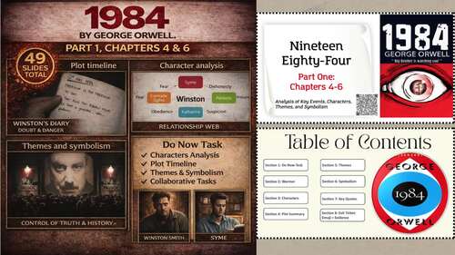 1984 by George Orwell PPT – Part 1 Chapters 4-6 | Lesson Slides ...
