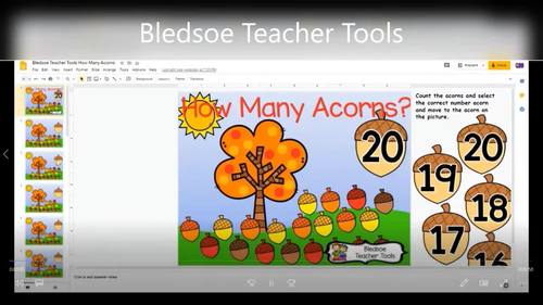How Many? - Fall Counting Set 0-20 GOOGLE SLIDE ACTIVITY | TPT