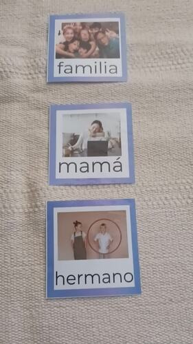 Home, Family, School Spanish Montessori 3-part cards by El Puente Bilingüe