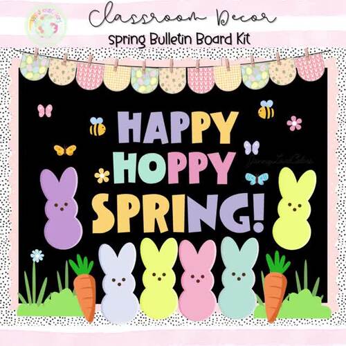 Spring Bulletin Board Kit Easter Bunny Classroom Decor Spring Door ...