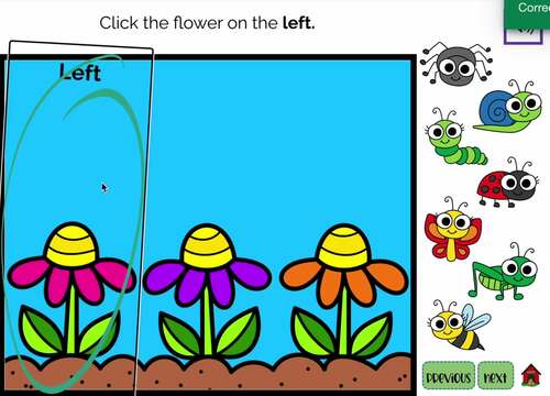 Insect Spatial Concepts: Left, Middle, Right by Jennie's Speech Room
