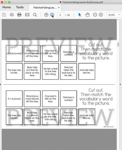 Fletcher and the Falling Leaves Book Companion by Mrs Ds Corner | TPT