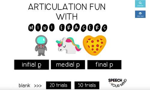 P Sound Articulation Boom™ Cards | Articulation Fun w Mini Erasers Speech