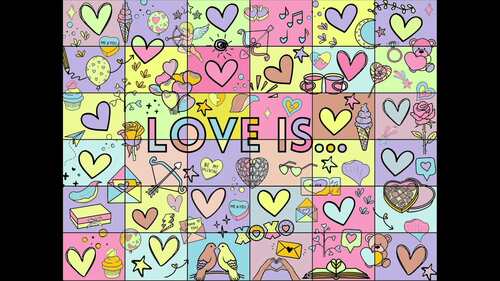 Valentine’s Day Collaborative Poster Writing Activity and Heart Art Project