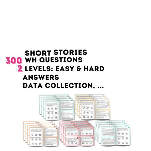 100 Short Stories Bundle 1 with WH Questions Reading Speech Therapy ABA ...