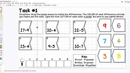 Digital Math Escape Room: Subtraction by Kristin Kennedy | TpT