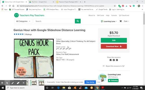 Genius Hour and Passions Project Distance Learning by Learning Lane