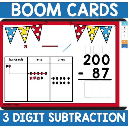 3 Digit Subtraction Boom Cards by Shanon Juneau We are Better Together