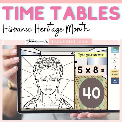 Hispanic Heritage Month Frida Kahlo Activity Multiplication Time Tables