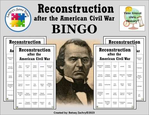 Reconstruction after the American Civil War BINGO Review Activity