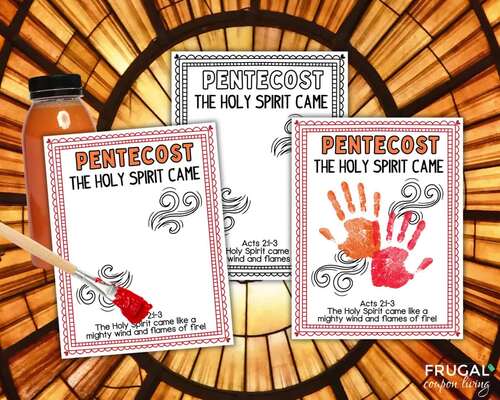Pentecost Coloring Page & Handprint Art for Kids, Coloring Pentecost ...