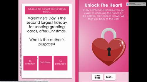 Valentine's Author's Purpose Google Slides™ Hunt Game | TpT