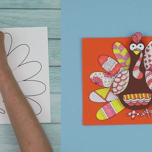 3D Turkey Pattern Art by The Craft Train | TPT