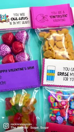 Valentine's Day Treat Bag Labels, Rewards, Snack Toppers, Positive Notes