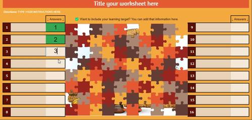 Autumn Gnome JIGSAW Puzzle - Google Sheets Digital Mystery Picture Template