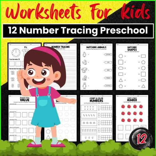 12 Printable Number Tracing Preschool Worksheets by Lib Anatomy school