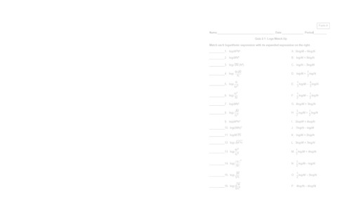 Algebra - Logarithms - 4 Quizzes, 2 Reviews, 5 Tests by Marisa May ...