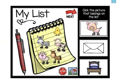 Boom Cards™ Digital Task Cards - Making Lists - Kindergarten Distance ...