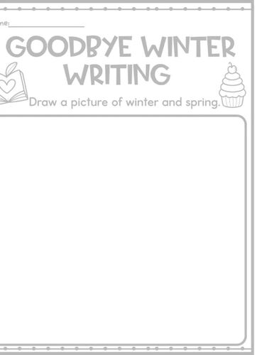 Goodbye Winter Hello Spring Writing Worksheets by Kidzvilly | TPT