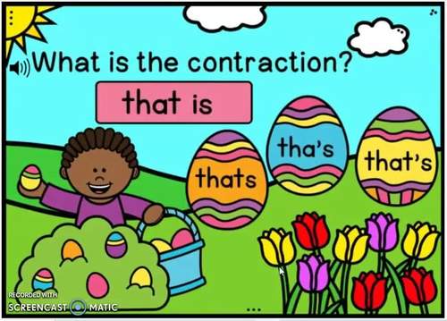 Boom Cards™ Spring Contractions by Leigh's Library | TPT