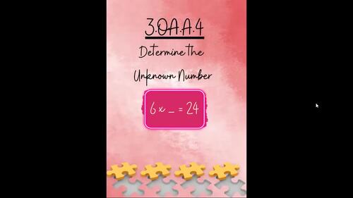 3rd Grade Determine Unknown Numbers: Multiplication and Division (3.OA.A.4)