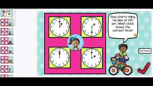 La hora: Telling time English Google Slides by Recursos Arcoiris