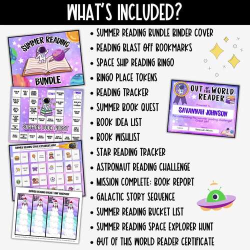 Fun Outer Space Summer Reading Charts | Reading Reward Chart | Reading ...