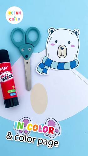 DIY Polar Bear Puppet Craft Printable Winter Artic Animals Activity ...