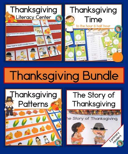 Thanksgiving Bundle with Reading Patterns and Telling Time | TPT