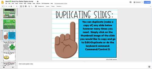 DIGITAL MARCH THEMED "Would You Rather..." JOURNAL IN GOOGLE SLIDES™