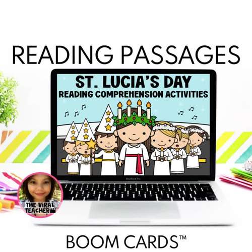 St. Lucia's Day Reading Comprehension Activity Boom Cards™ and Coloring ...