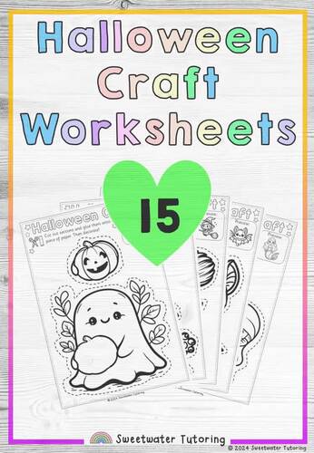 Halloween Cute Cut and Paste Craft Worksheets Ghost Witch Bat Pumpkin ...