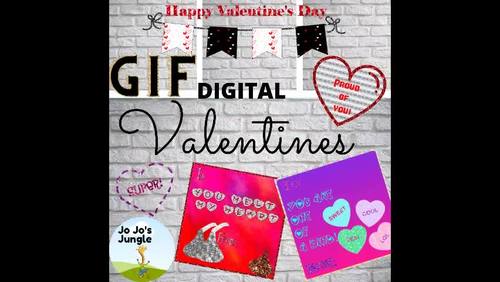 Gif Digital Valentine Cards and Stickers by Jo Jo's Jungle | TPT
