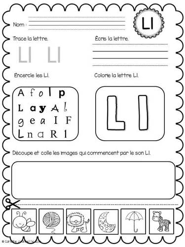 French Alphabet - Letter L / Alphabet - Lettre L by Caroline Joannette