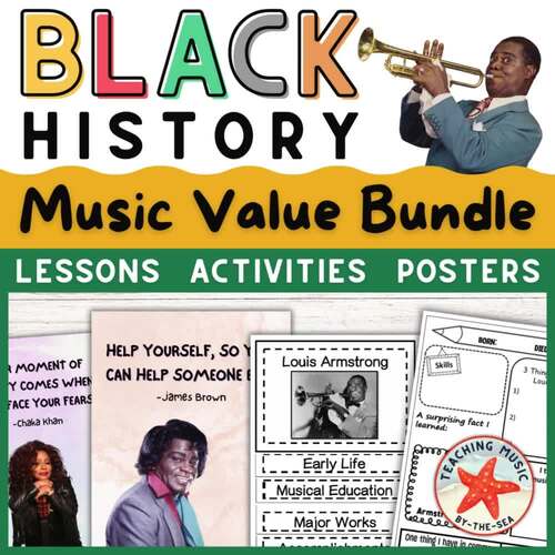 Black History Month Music Value Bundle | Music Lessons Activities Posters