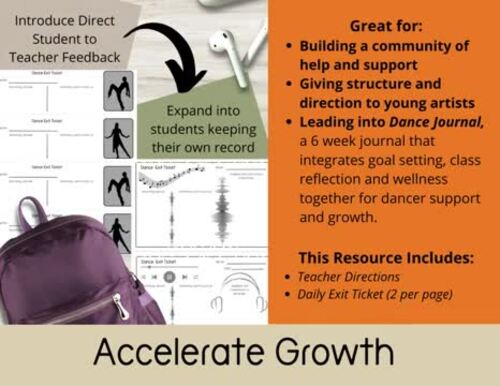 Daily Exit Tickets for Junior High and High School Dance Class 7-12