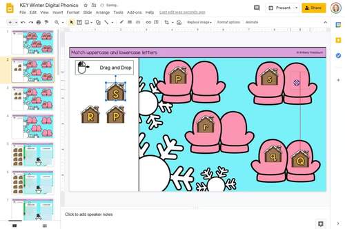 Winter Digital Phonics Click and Drag Practice January February | TPT