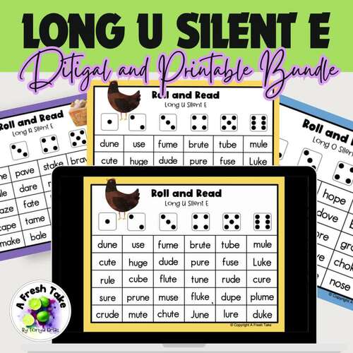 Long U Silent E Roll & Read Words/Sentences |Phonics Games| Digital ...