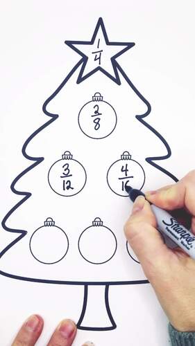 Christmas Math - Equivalent Fractions Christmas Tree Craft - 4th Grade ...