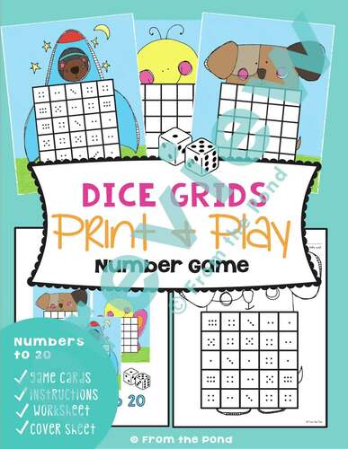 Addition with Dice Grid Games by From the Pond | TPT