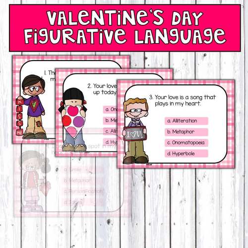 Valentine's Day Figurative Language Task Cards | Digital & Print by ...