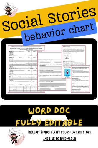 Behavior Chart with Social Stories and Bibliotherapy Book Links | TPT