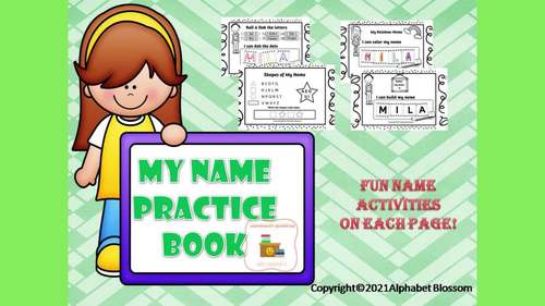 My Name Practice Book by Alphabet Blossom | Teachers Pay Teachers
